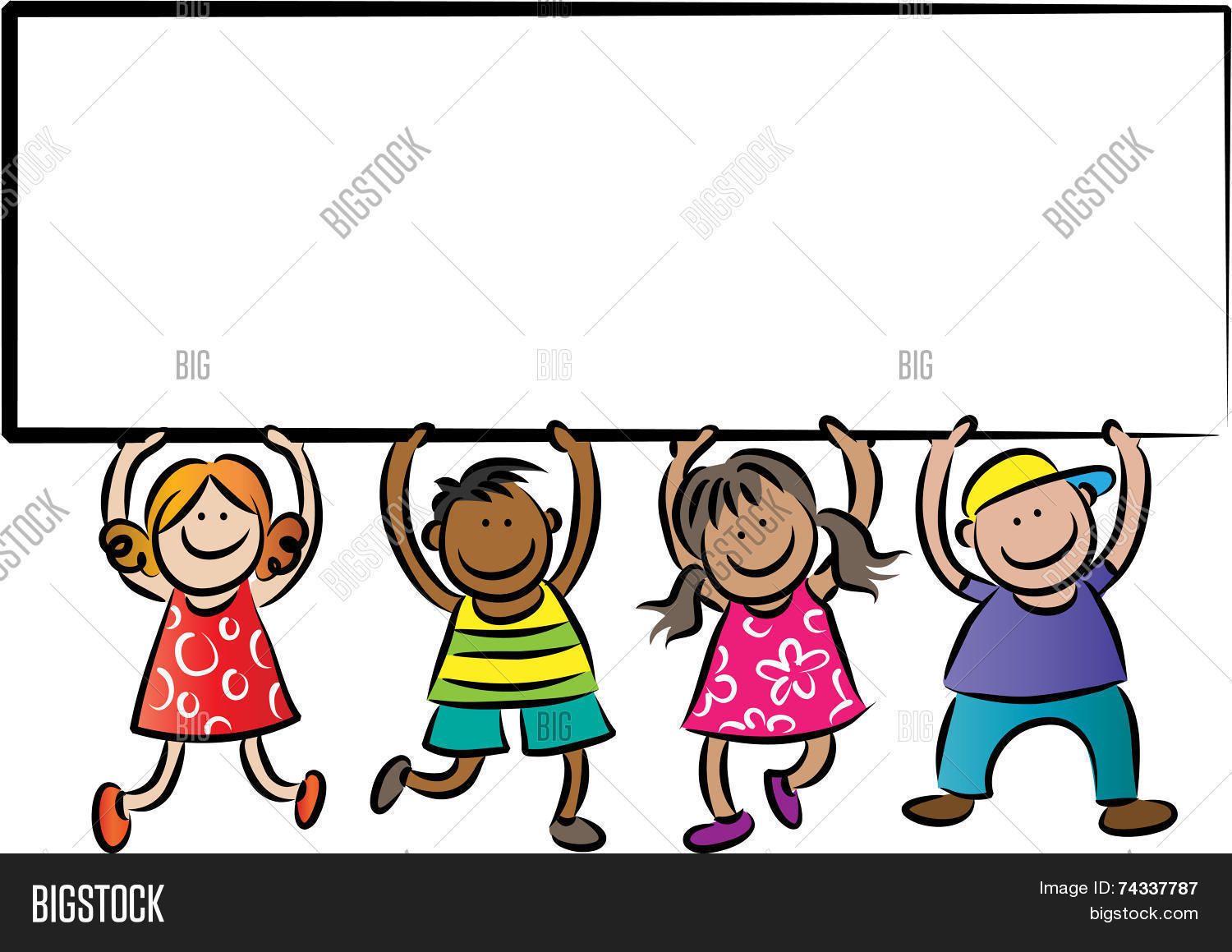 Vector Kids Holding Vector & Photo (Free Trial) | Bigstock
