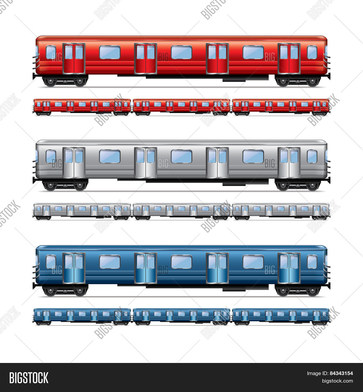 Subway Train Set Vector & Photo (Free Trial) | Bigstock