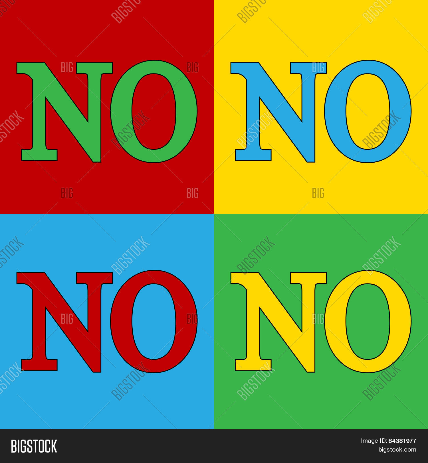 Pop Art No Symbol Vector & Photo (Free Trial) | Bigstock
