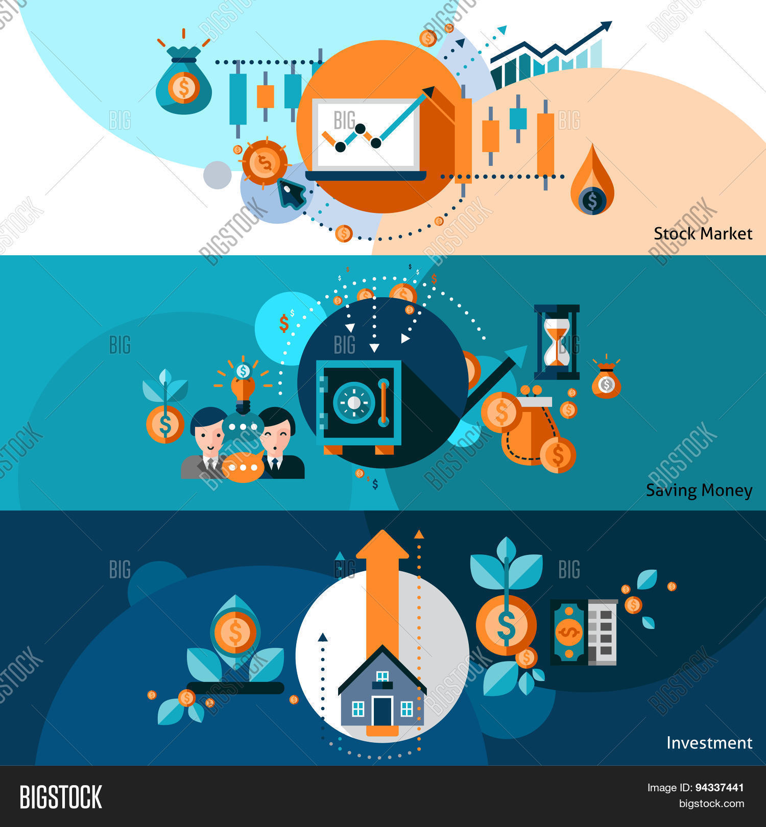 Investment Banner Set Vector & Photo (Free Trial) | Bigstock