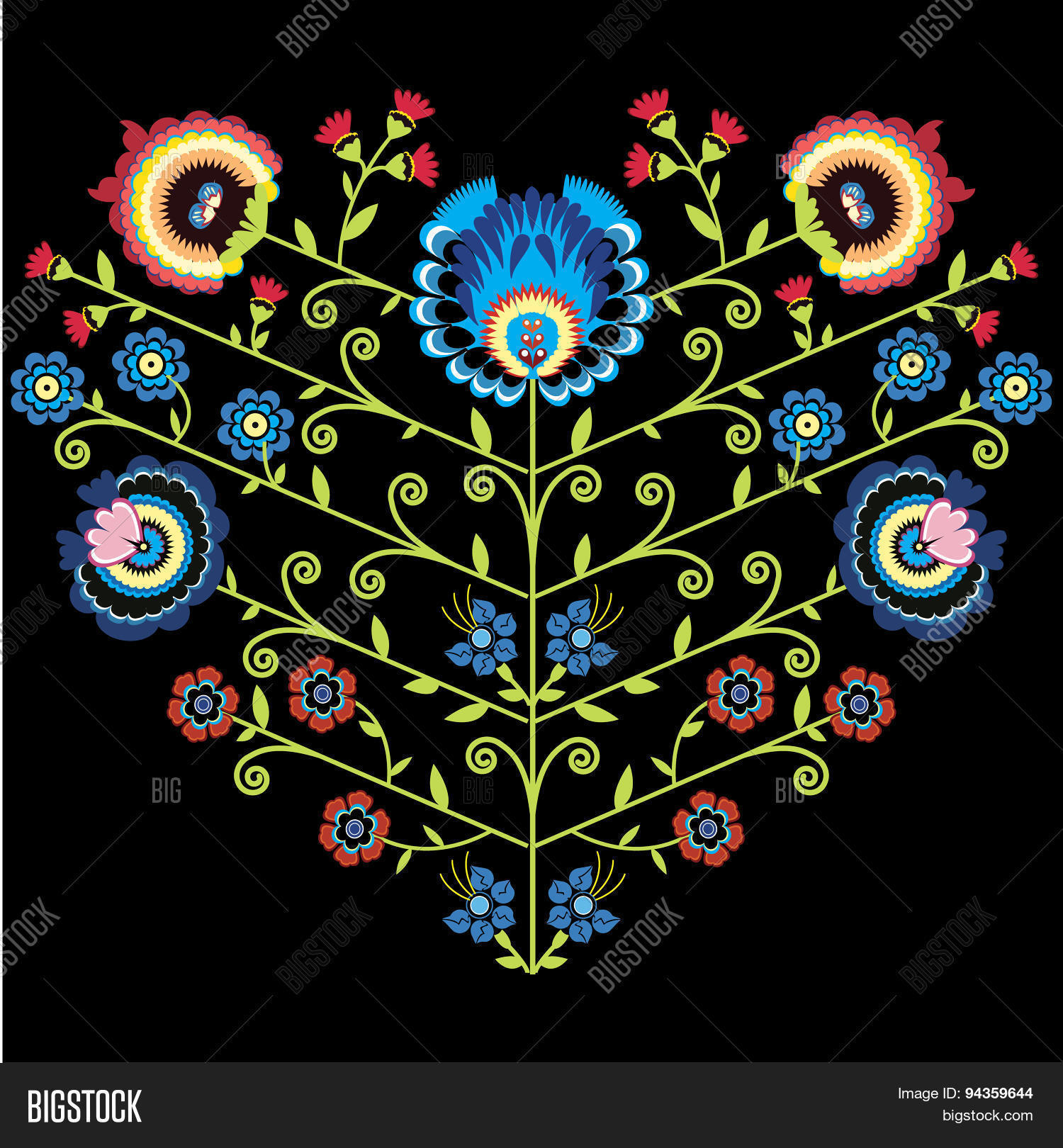 Polish Folk Floral Vector & Photo (Free Trial) | Bigstock