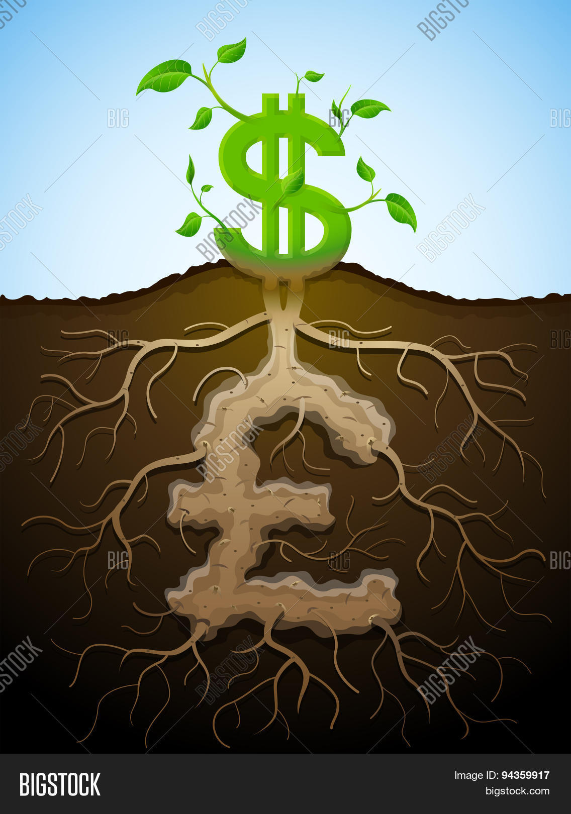 Growing Dollar Sign Vector & Photo (Free Trial) | Bigstock
