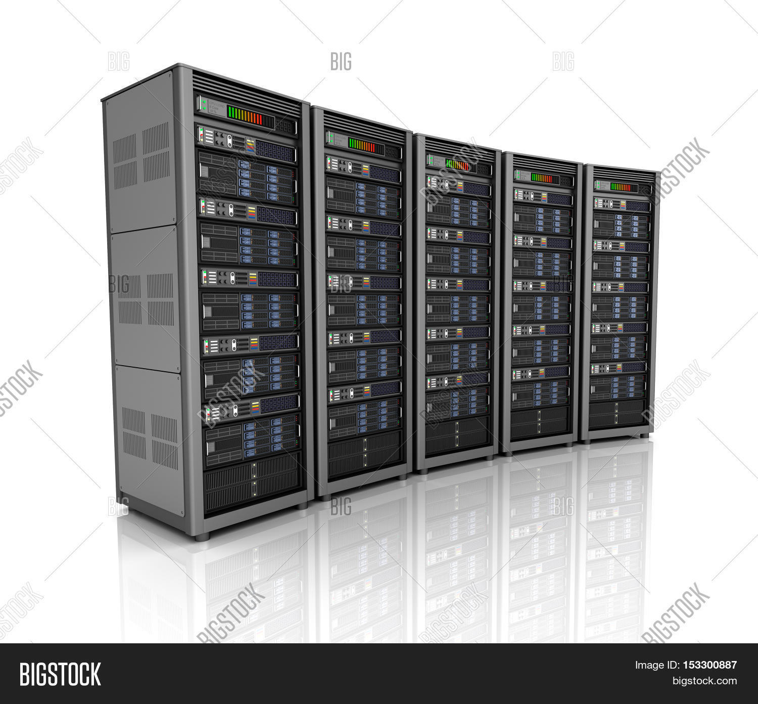 Row Network Servers Image & Photo (Free Trial) | Bigstock