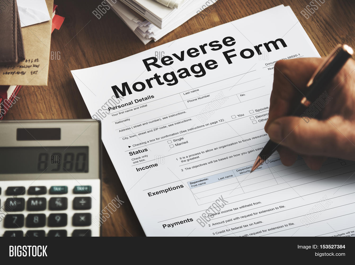 Reverse Mortgage Form Image & Photo (Free Trial) | Bigstock