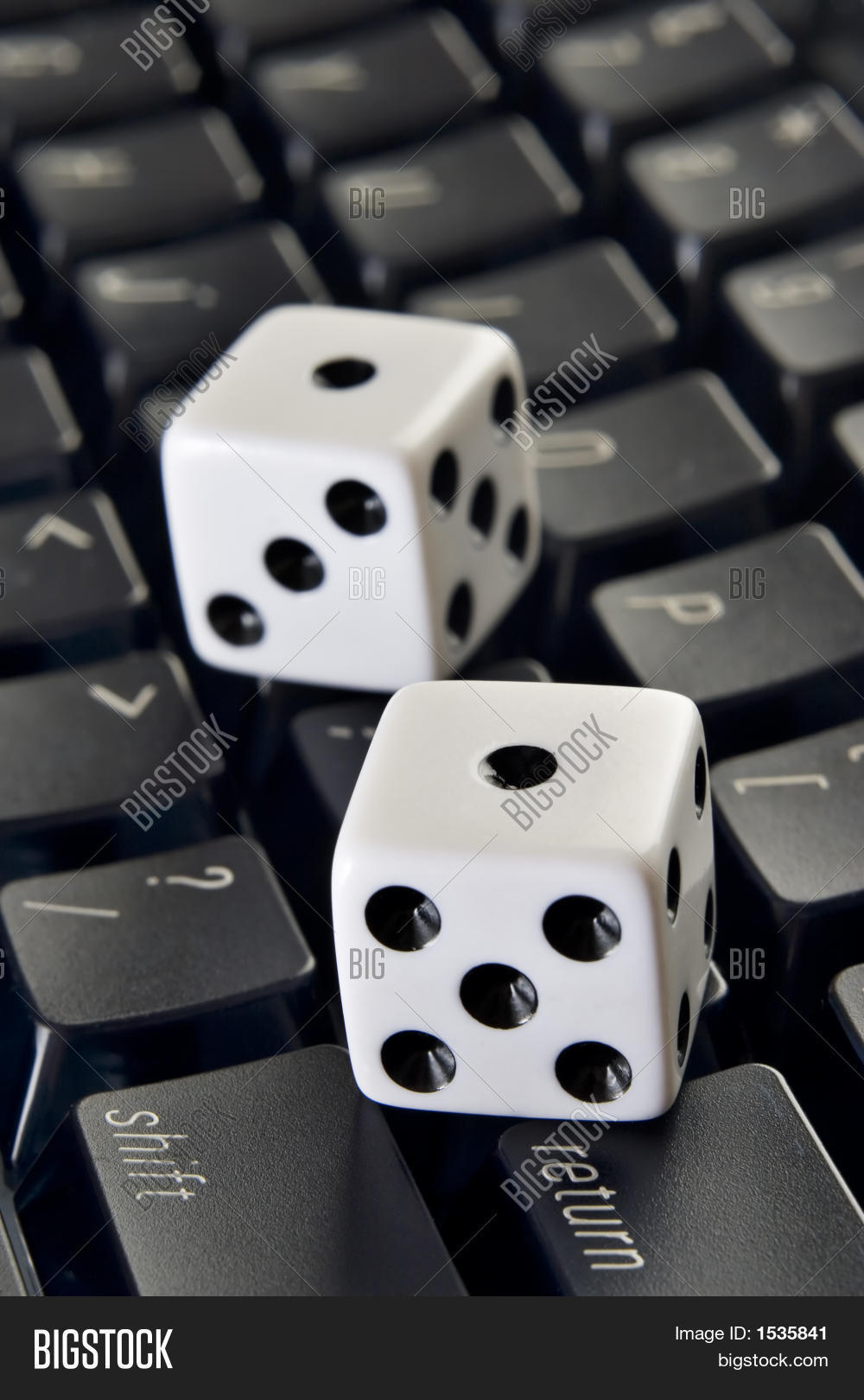 Dice On Computer Image & Photo (Free Trial) | Bigstock