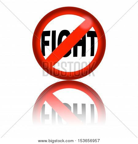 No Fight Sign 3D Image & Photo (Free Trial) | Bigstock