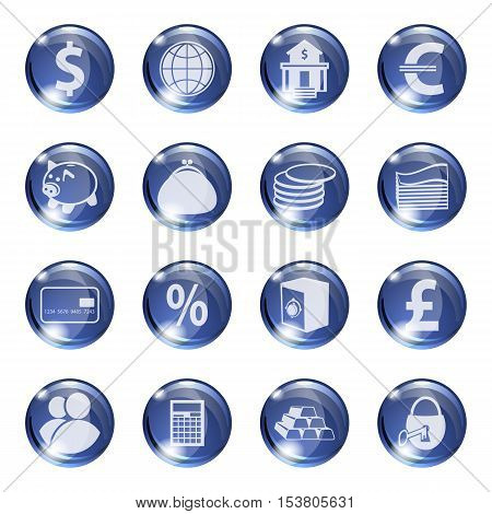 Set Icons Blue Color Vector & Photo (Free Trial) | Bigstock