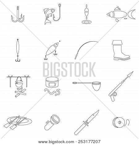 Outline Fishing Icons Image & Photo (Free Trial) | Bigstock