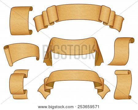 Set Parchment Banners Vector & Photo (Free Trial) | Bigstock