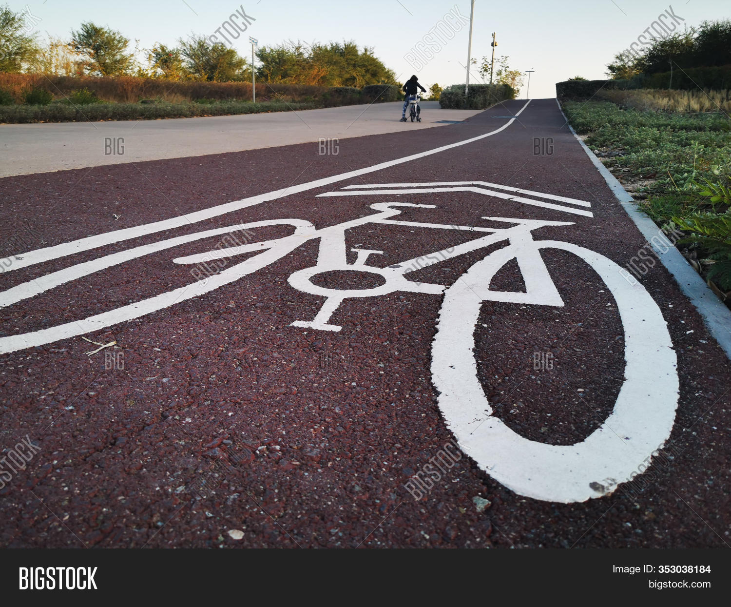 Bike Path. Sign White Image & Photo (Free Trial) | Bigstock