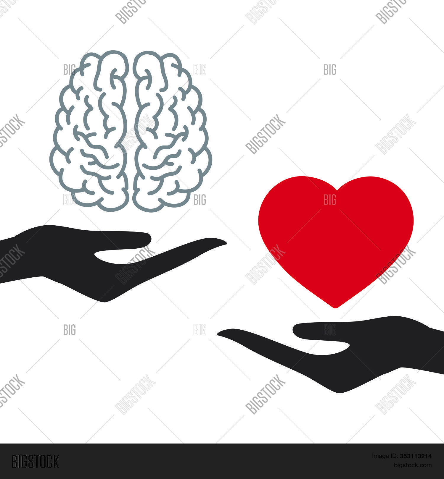 Hands Heart Brain, Vector & Photo (Free Trial) | Bigstock