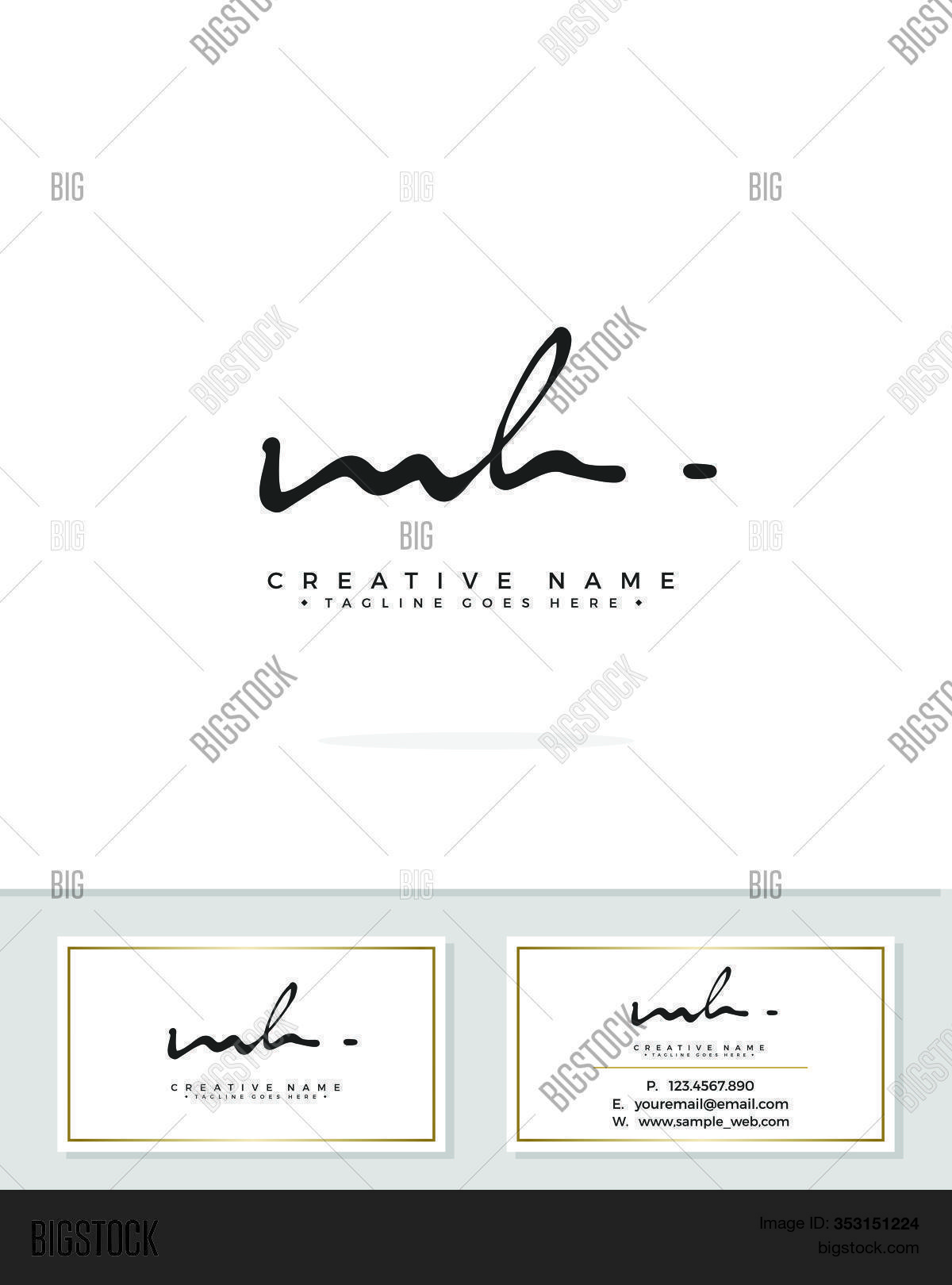 M H Mh Initial Logo Vector & Photo (Free Trial) | Bigstock