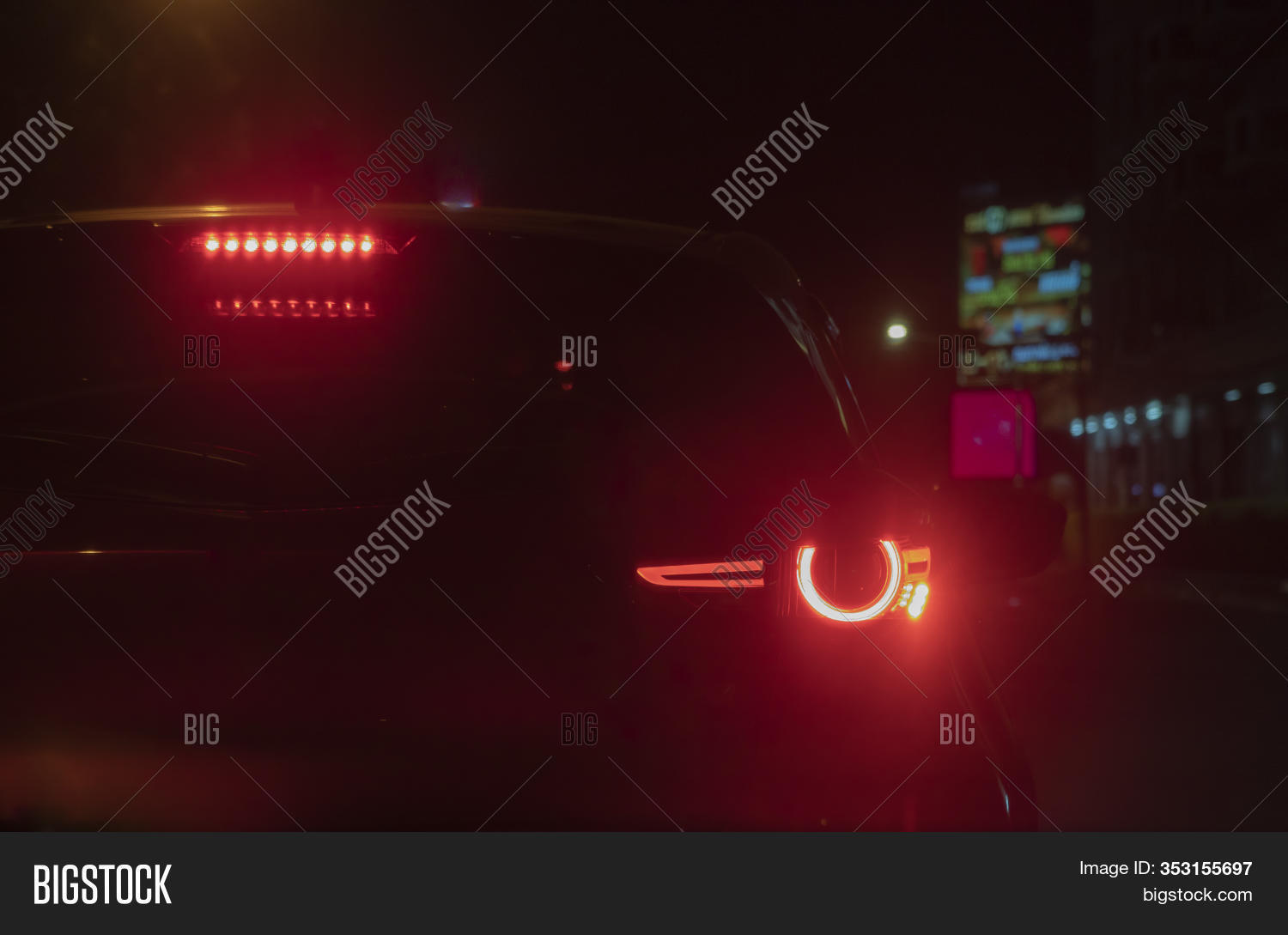 Red Car Rear Lights Image & Photo (Free Trial) | Bigstock