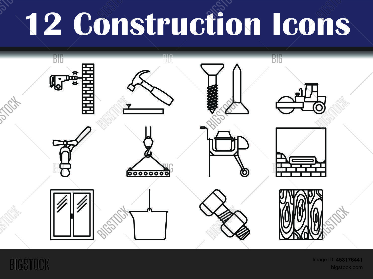 Construction Icon Set Vector & Photo (Free Trial) | Bigstock