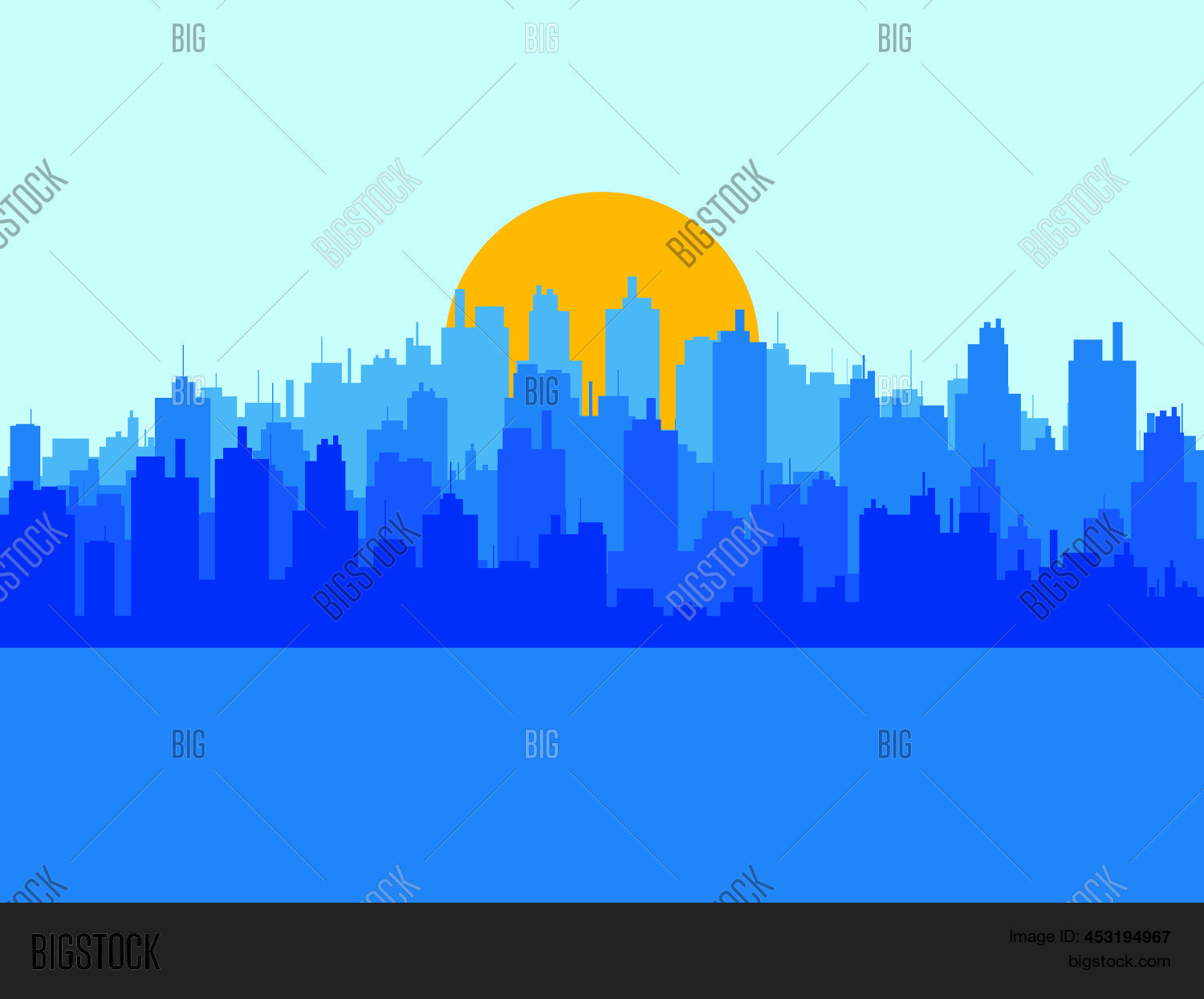 Sunrise Over City. Vector & Photo (Free Trial) | Bigstock