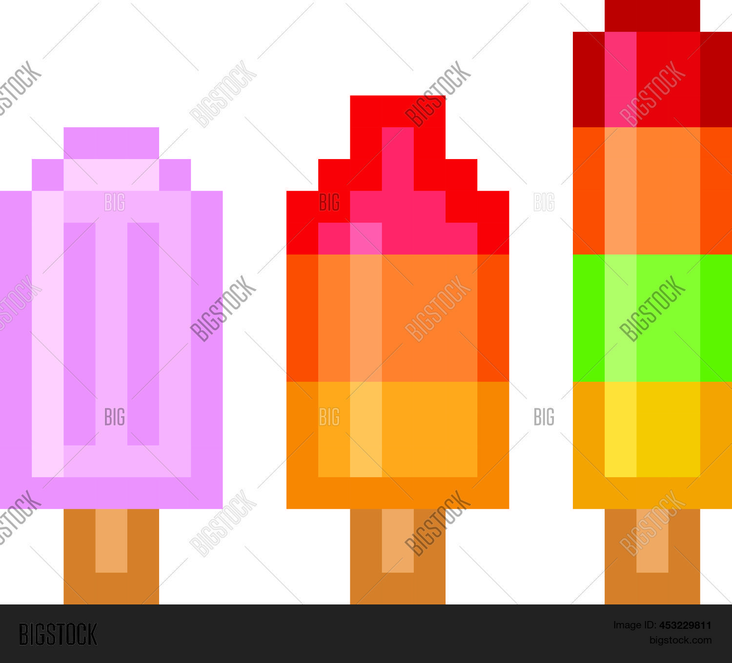 Pixel Popsicle Pack Vector & Photo (Free Trial) | Bigstock