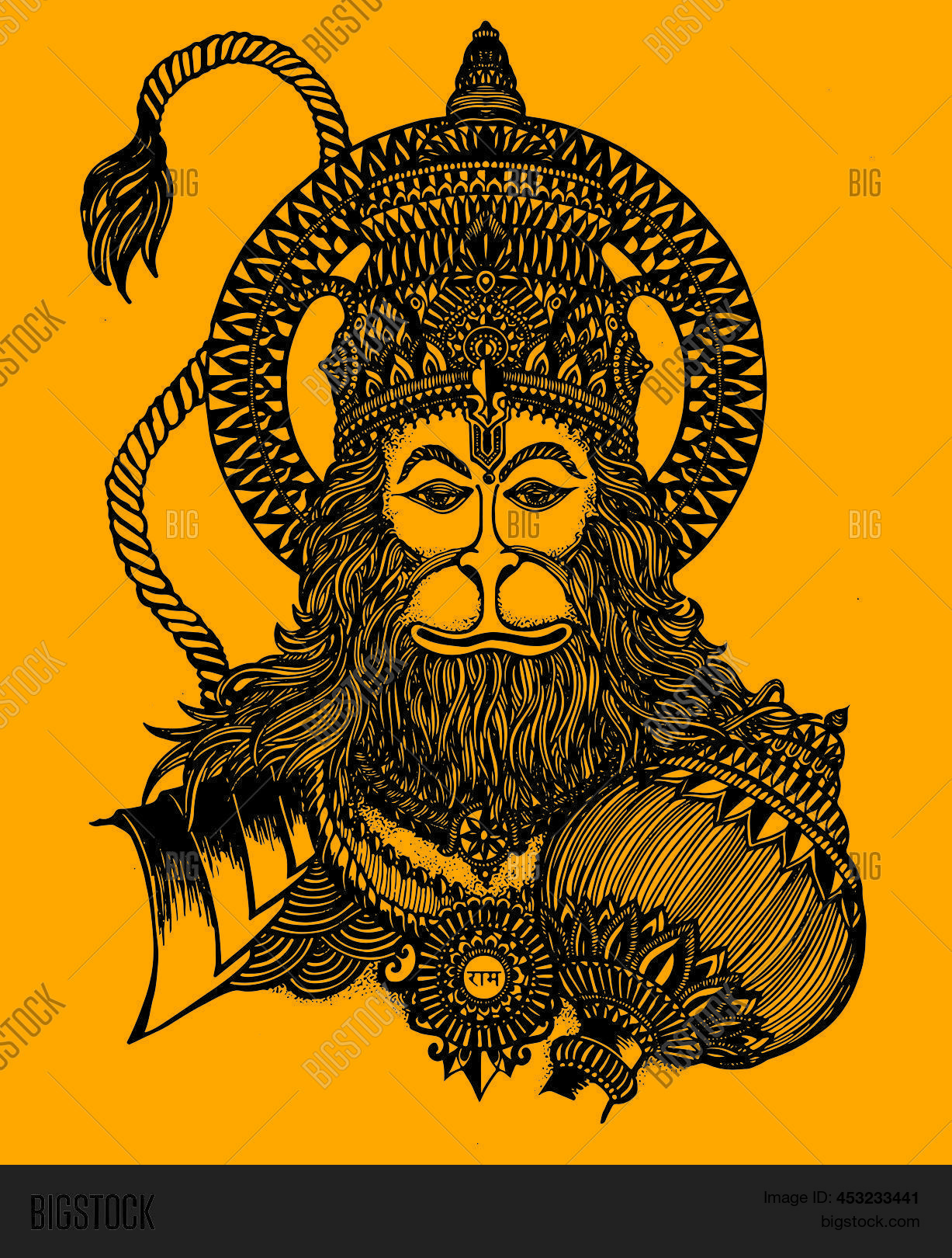 Sketch Hindu God Lord Vector & Photo (Free Trial) | Bigstock
