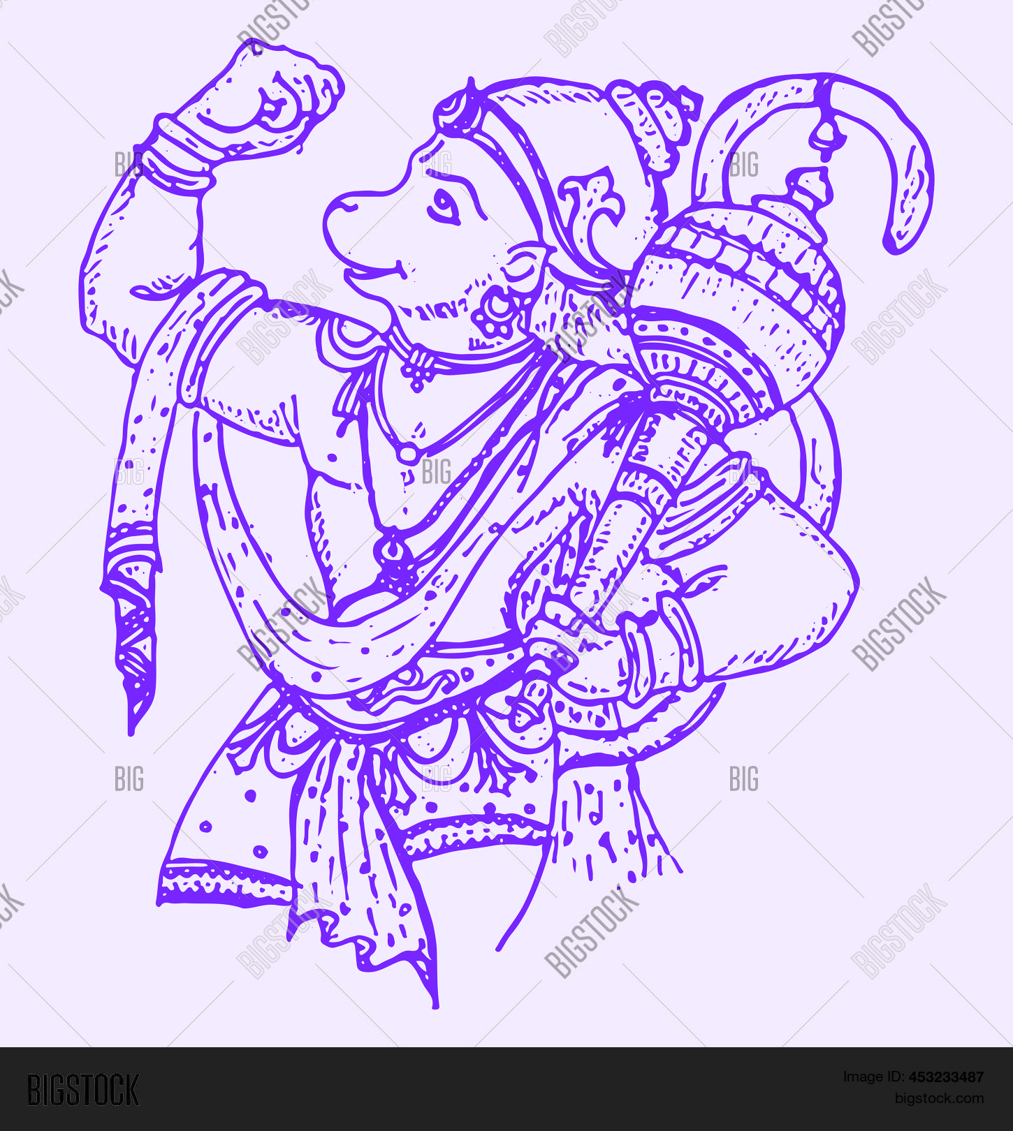 Sketch Hindu God Lord Vector & Photo (Free Trial) | Bigstock