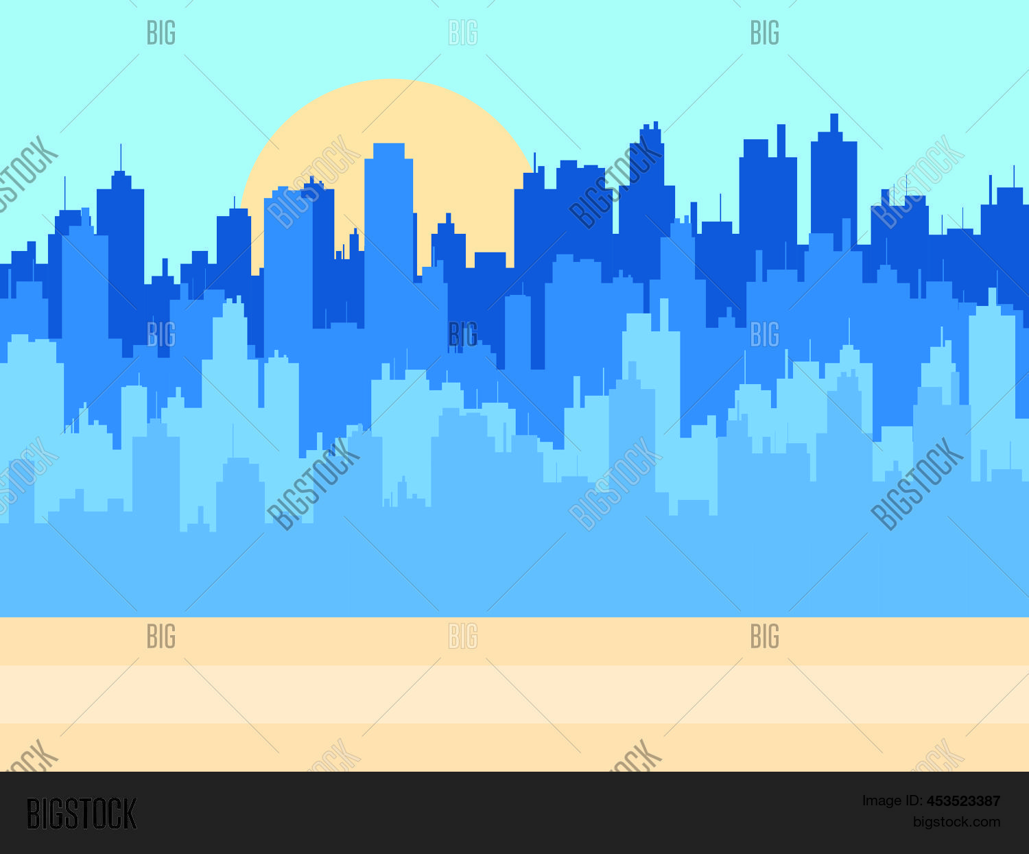 Sunrise Over City. Vector & Photo (Free Trial) | Bigstock
