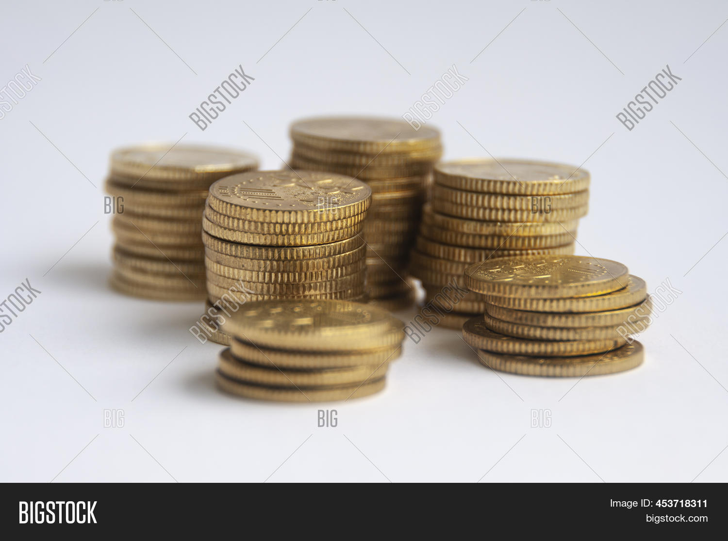 Gold Coins Stacked On Image & Photo (Free Trial) | Bigstock