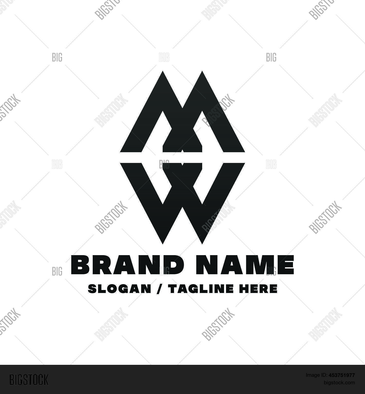 Letter Mw Logo Design Vector & Photo (Free Trial) | Bigstock