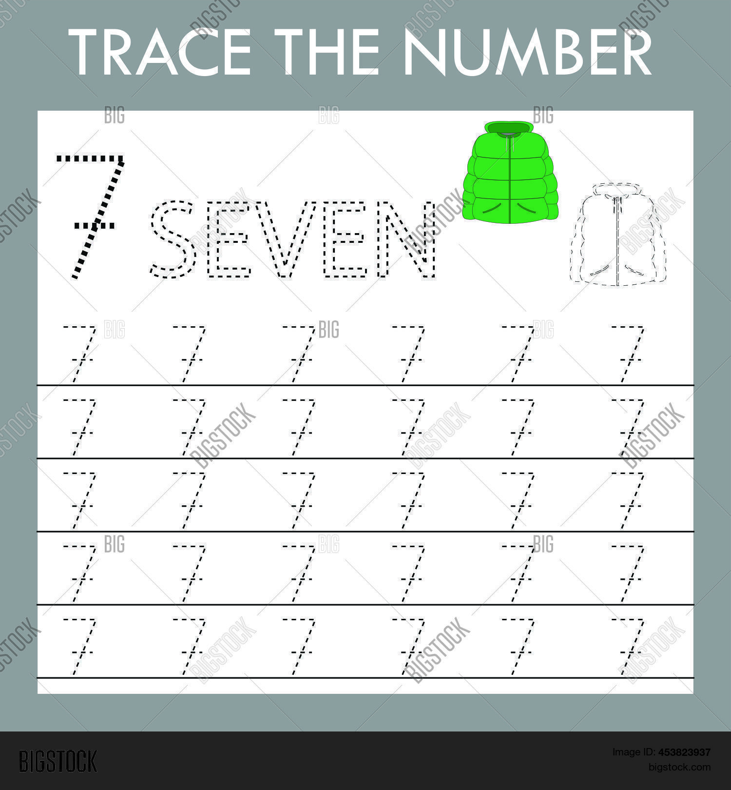 Number Seven Stroke Vector & Photo (Free Trial) | Bigstock