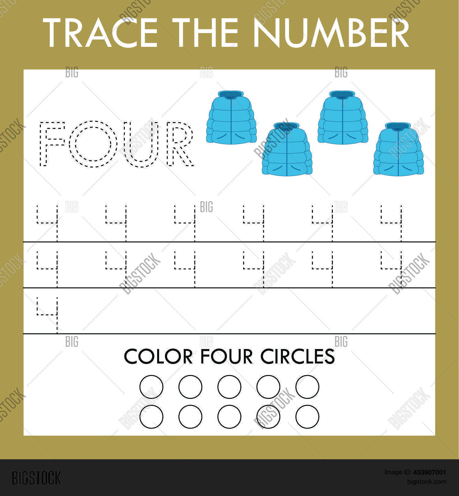 Number Four Stroke Vector & Photo (Free Trial) | Bigstock