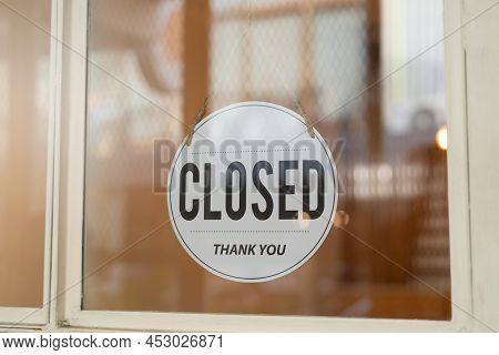 Symbol Retail, Coffee Shop Hanging Sign Board Close Protection Pandemic ...