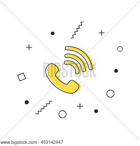 Phone Symbol. Yellow Vector & Photo (Free Trial) | Bigstock