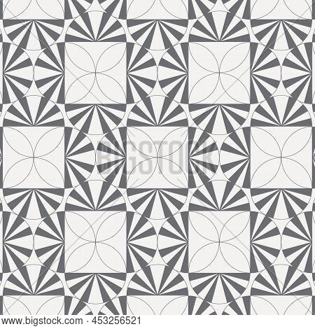 Geometric Vector Pattern, Repeating Striped In Half Circle On Linear Diamond Shape. Pattern Is ...