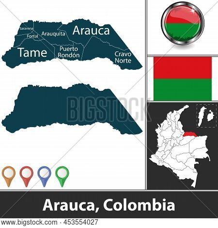 Map Arauca Department Vector & Photo (Free Trial) | Bigstock