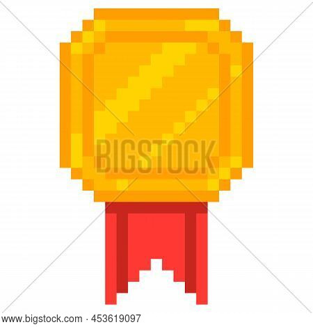 Pixel Art Medal Red Vector & Photo (Free Trial) | Bigstock