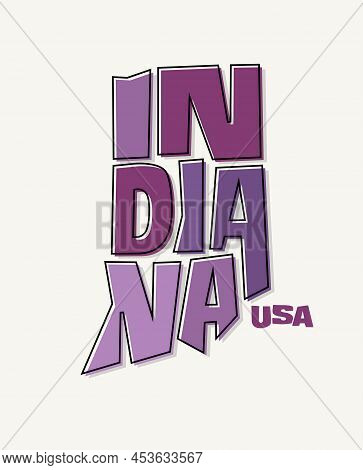 State Indiana Name Vector & Photo (Free Trial) | Bigstock