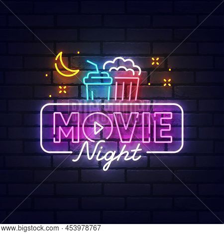 Movie Neon Sign, Vector & Photo (Free Trial) | Bigstock