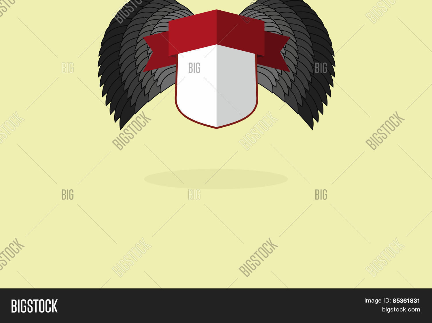 Shield Wings Ribbon. Vector & Photo (Free Trial) | Bigstock
