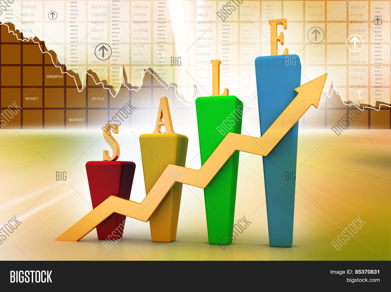 3D Bar Chart Sales Image & Photo (Free Trial) | Bigstock