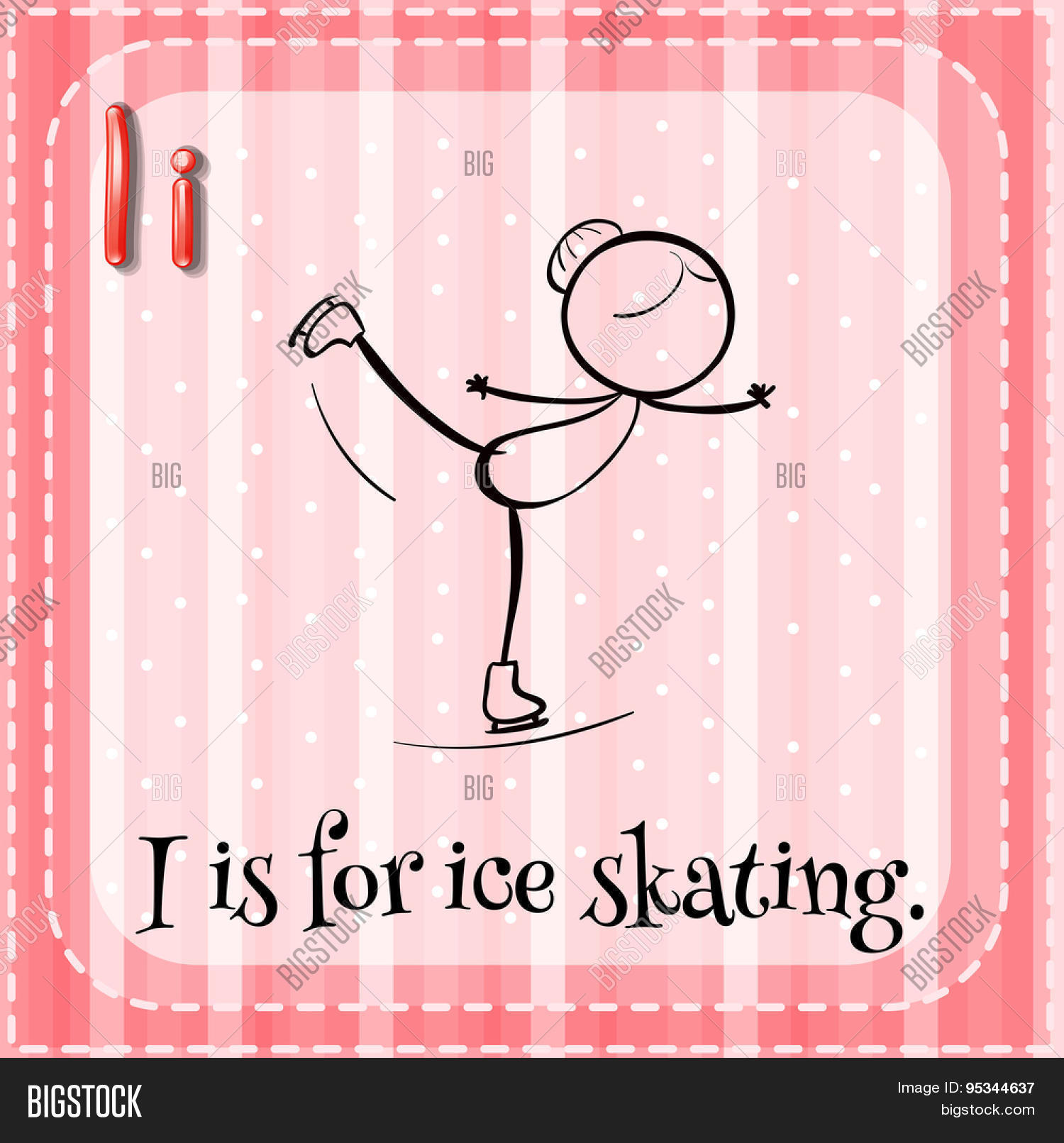 Flashcard Letter Ice Vector & Photo (Free Trial) | Bigstock