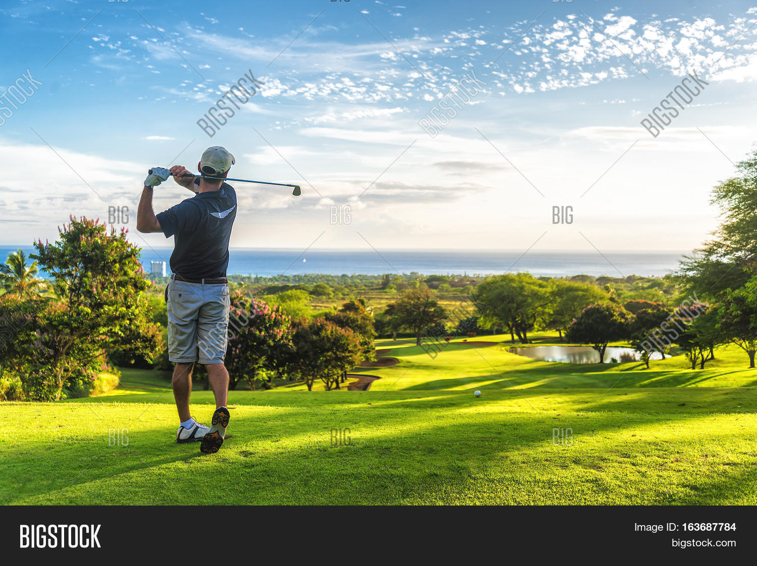 Golfer Teeing Off On Image & Photo (Free Trial) | Bigstock
