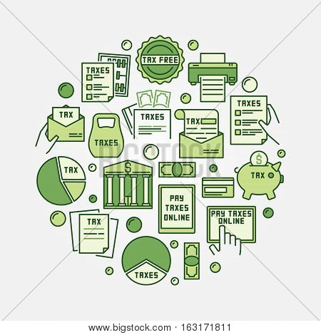 Tax Payment Round Vector & Photo (Free Trial) | Bigstock