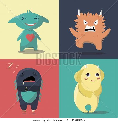 Set Monsters Vector & Photo (Free Trial) | Bigstock