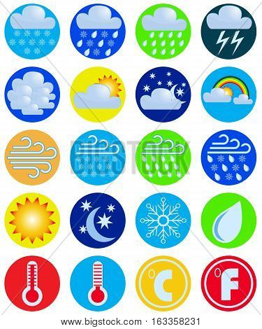 Set Weather Icons. Vector & Photo (Free Trial) | Bigstock