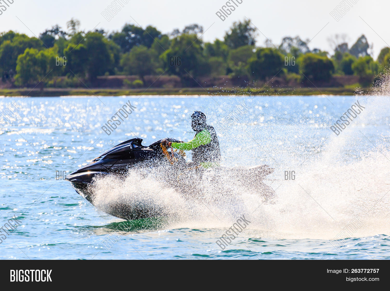 Man Ride Jet Ski River Image & Photo (Free Trial) | Bigstock
