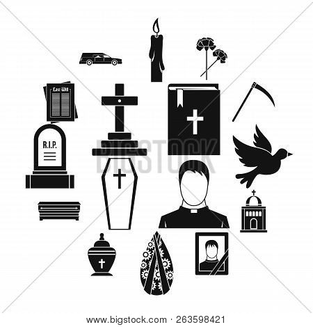 Funeral Icons Set. Image & Photo (Free Trial) | Bigstock