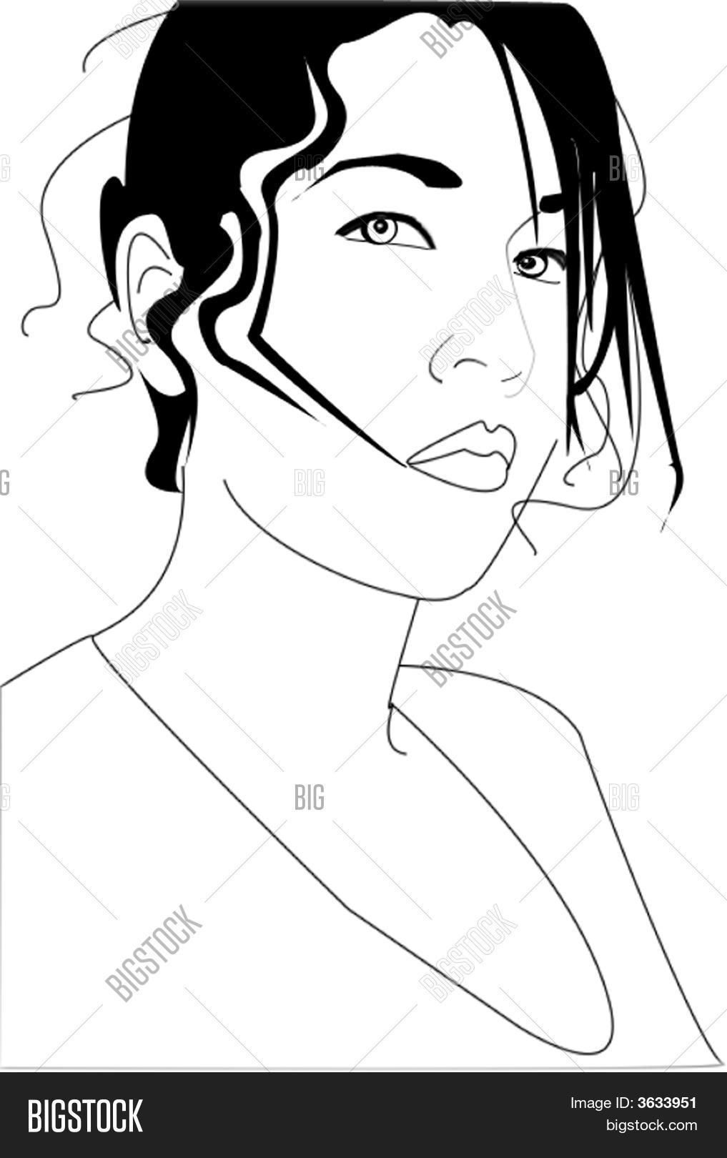 Hip Young Woman Line Image & Photo (Free Trial) | Bigstock