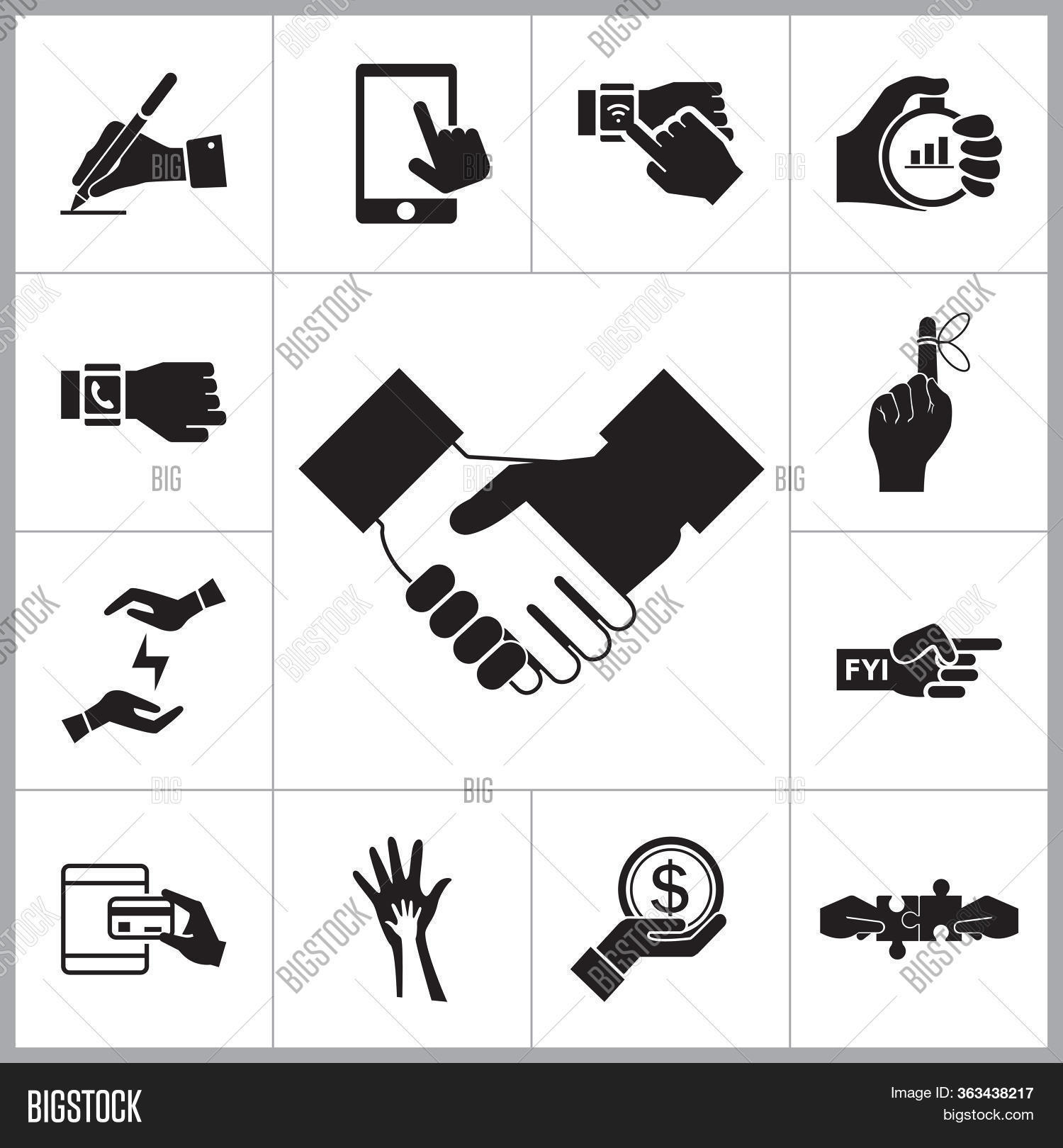Hands Simple Icons Set Image & Photo (Free Trial) | Bigstock