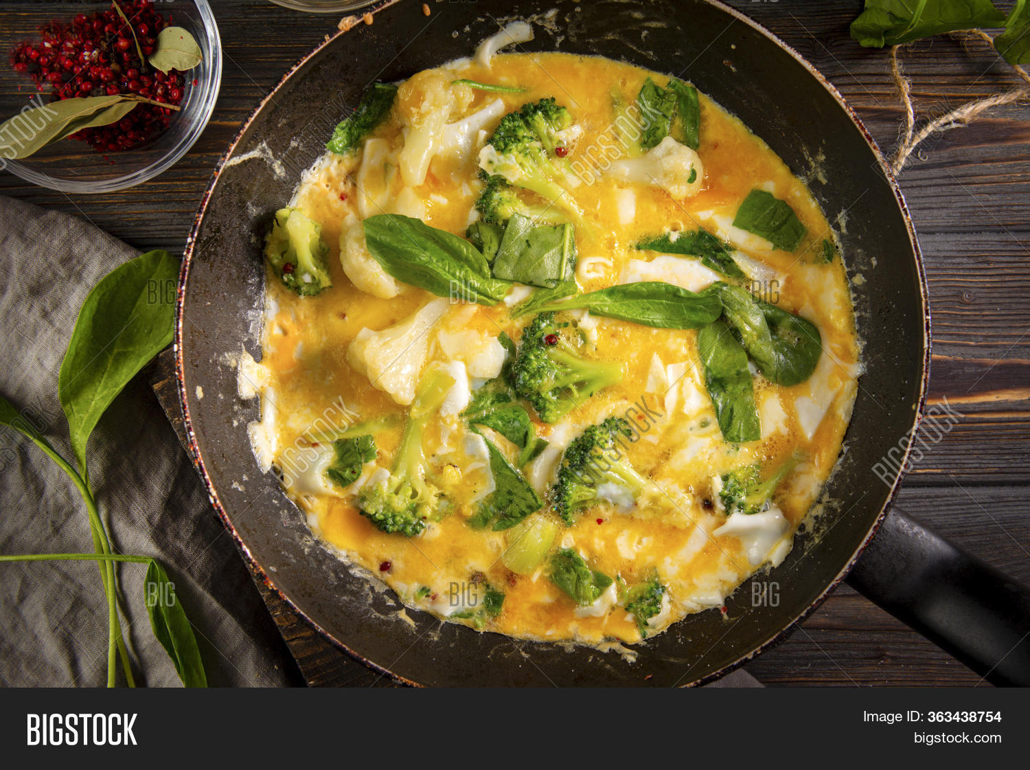 Fried Eggs Broccoli Image & Photo (Free Trial) | Bigstock