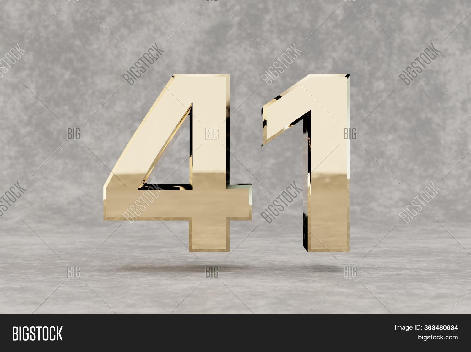 Gold 3d Number 41. Image & Photo (Free Trial) | Bigstock