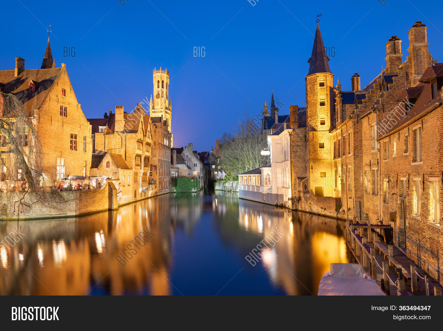 Bruges, Belgium Night Image & Photo (Free Trial) | Bigstock
