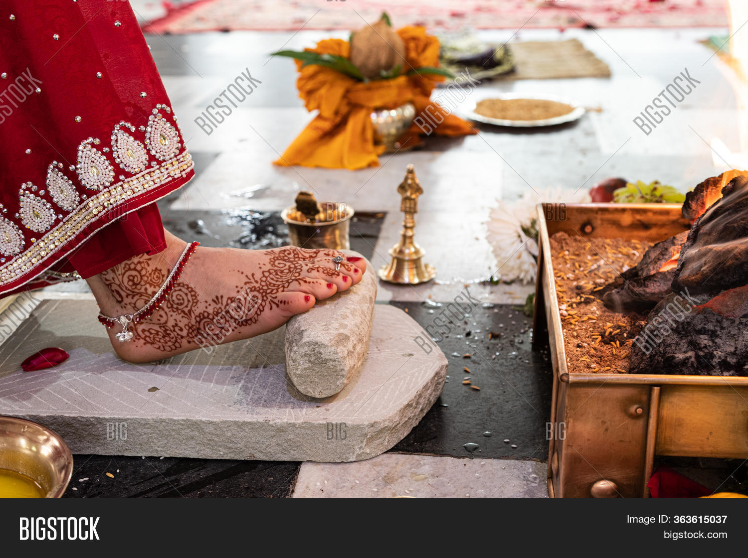 Indian Bride Feet Wash