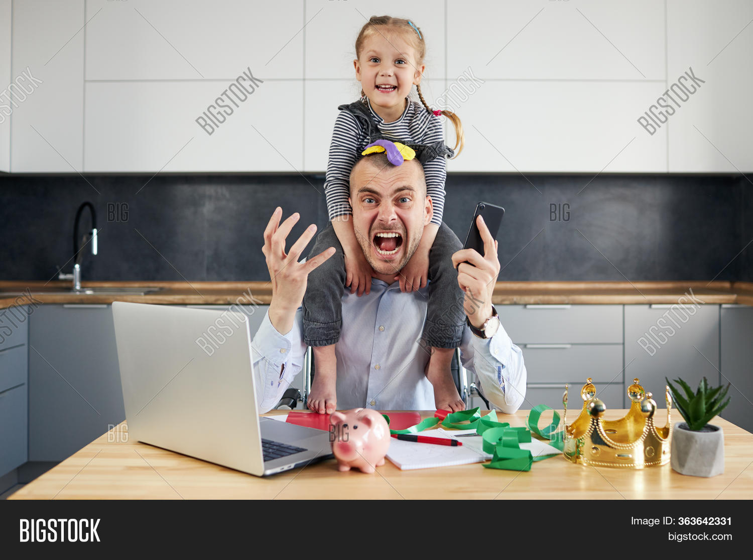 Angry Father Working Image & Photo (Free Trial) | Bigstock